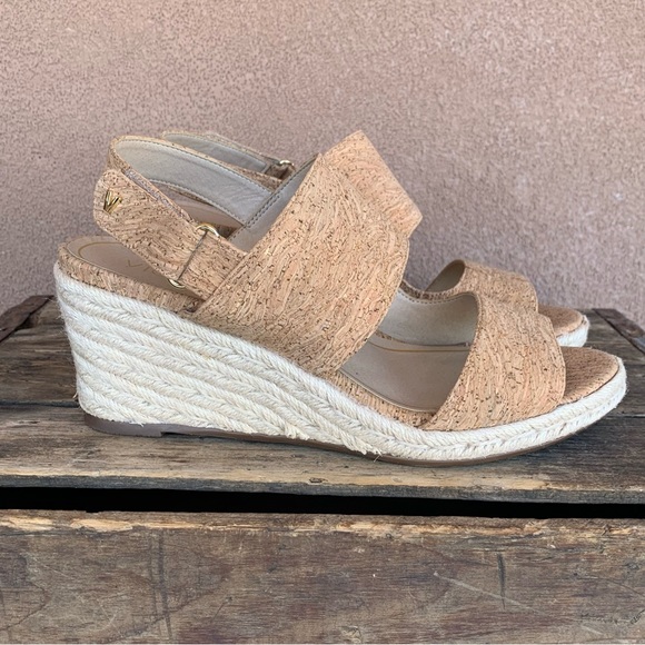 Vionic | Shoes | Vionic Brooke Cork Slingback Espadrille Wedge Sandal ...